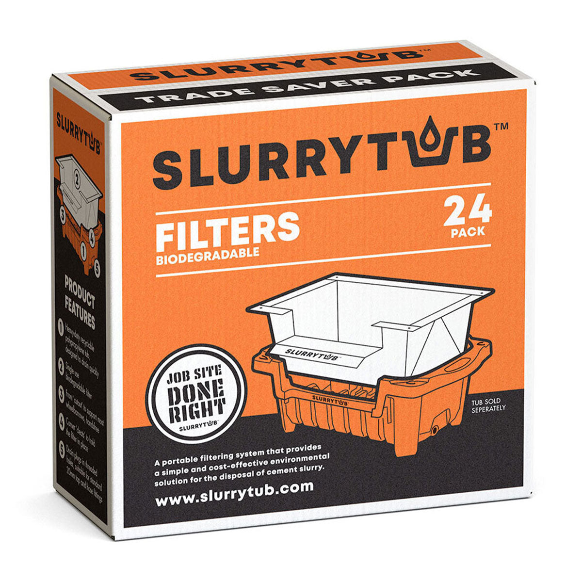 SLURRYTUB - A portable filtering system for the disposal of slurry.